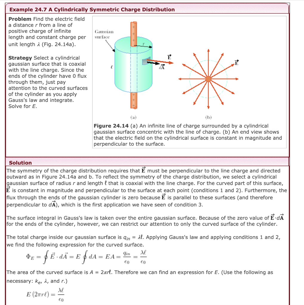 Solved Example 24.7 A Cylindrically Symmetric Charge | Chegg.com