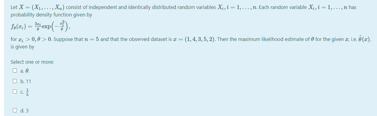 Solved Let X = (X1,...,xn) consist of independent and | Chegg.com Solved Let X = (X1,...,xn) consist of independent and | Chegg.com