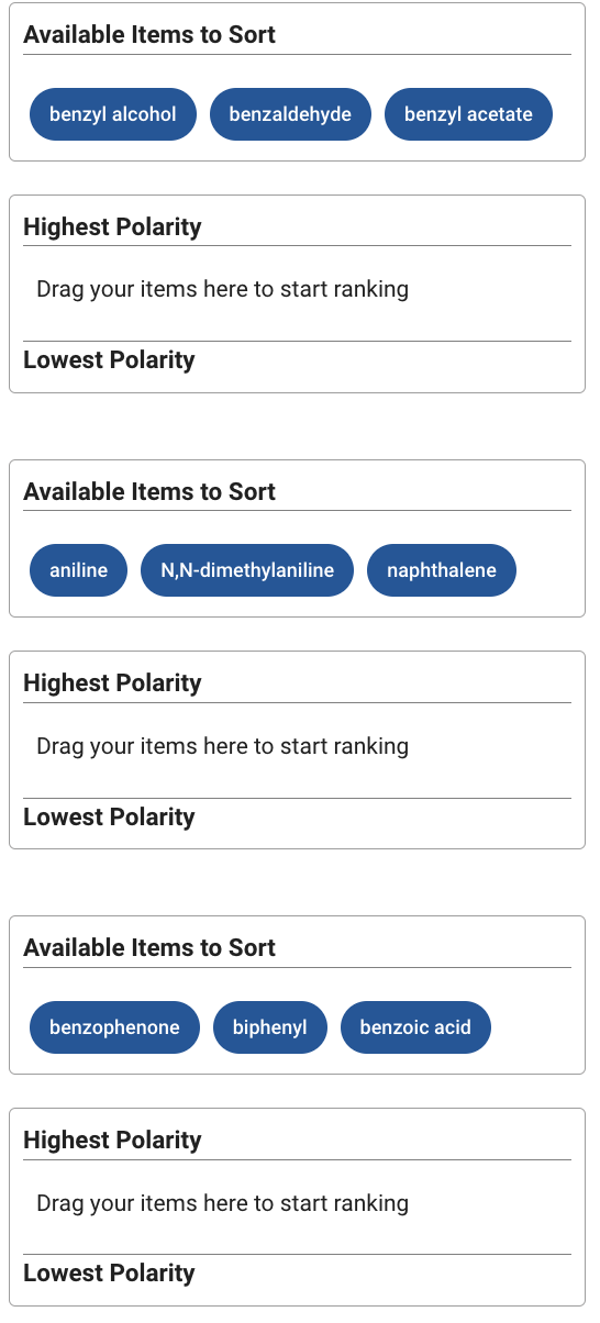 Solved Arrange them in order from most polar down to least | Chegg.com