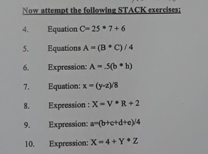 Solved Now attempt the following STACK exercises 4, Equation | Chegg.com