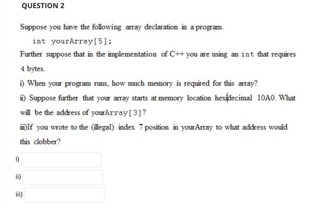 Solved QUESTION 1 • Are the following array initializations | Chegg.com