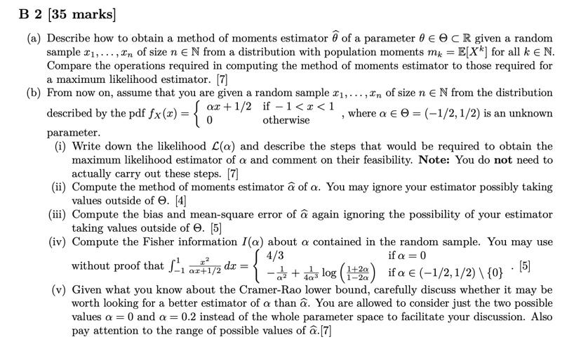 Solved A Describe How To Obtain A Method Of Moments