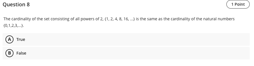 Solved The cardinality of the set consisting of all powers | Chegg.com