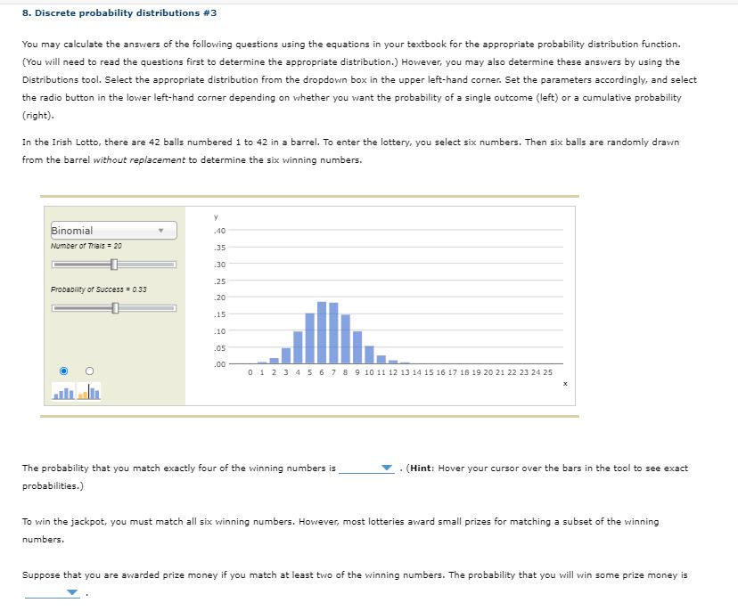 Solved 8. Discrete probability distributions #3 You may | Chegg.com