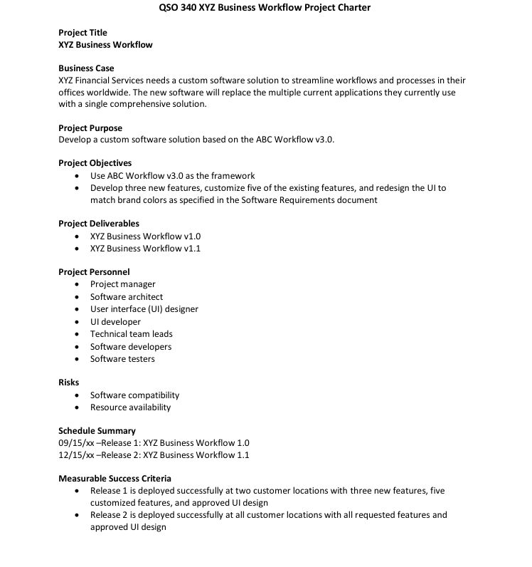 QSO-340 ﻿Module 3-1 ﻿Project One: Project Plan | Chegg.com