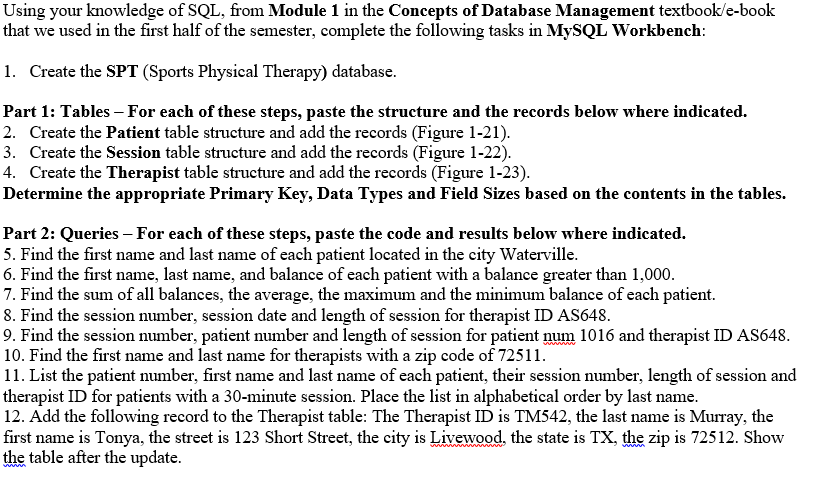 Solved Using Your Knowledge Of Sql ﻿from Module 1 ﻿in The