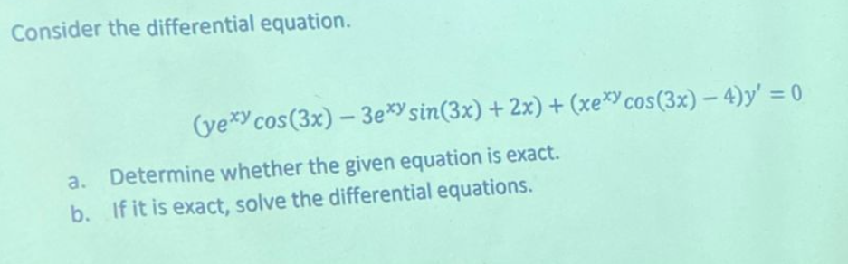Solved Consider the differential equation. | Chegg.com
