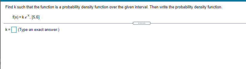 Solved Find k such that the function is a probability | Chegg.com