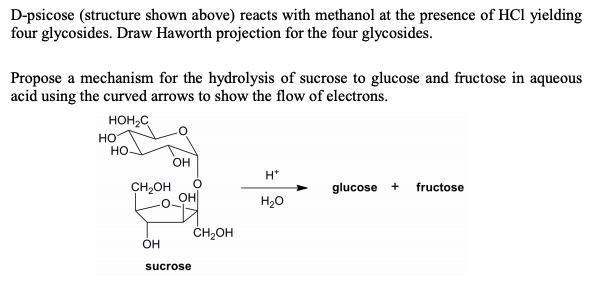 Solved D-psicose (structure shown above) reacts with | Chegg.com