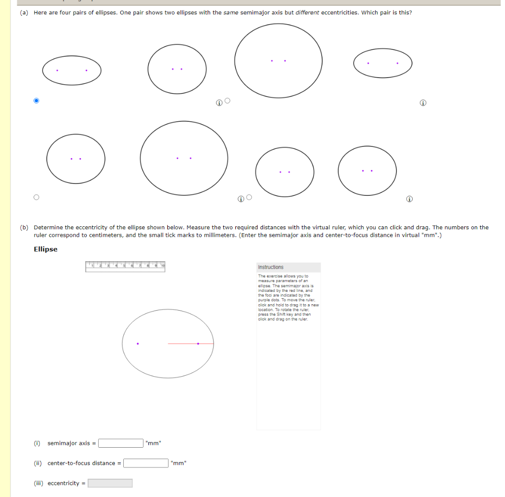 Solved (a) Here are four pairs of ellipses. One pair shows | Chegg.com