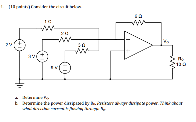 Solved 4. (10 points) Consider the circuit below. a. | Chegg.com