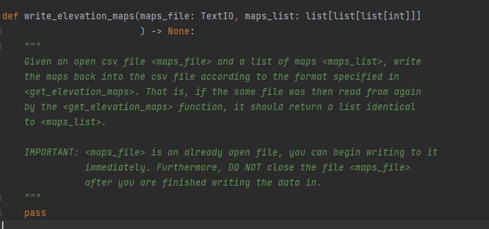 Solved def write_elevation_maps (maps_file: Textio, | Chegg.com