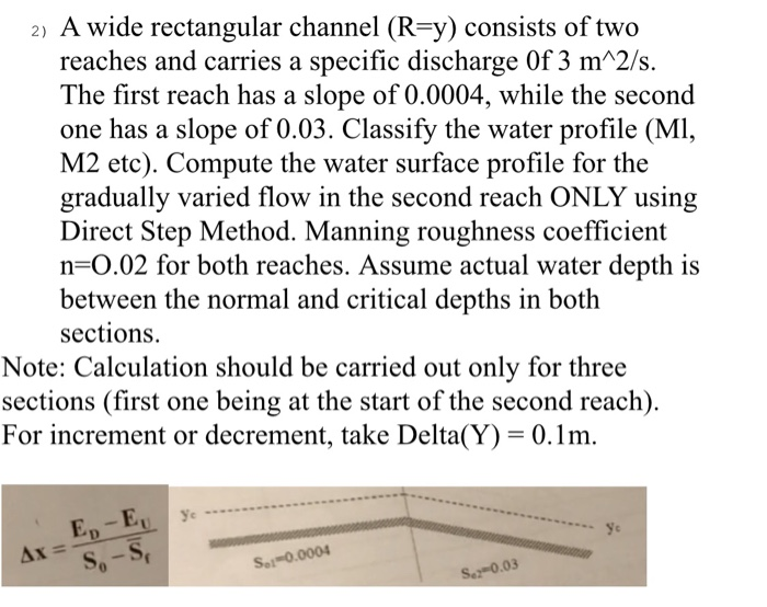 Solved 2) A wide rectangular channel (R-y) consists of two | Chegg.com