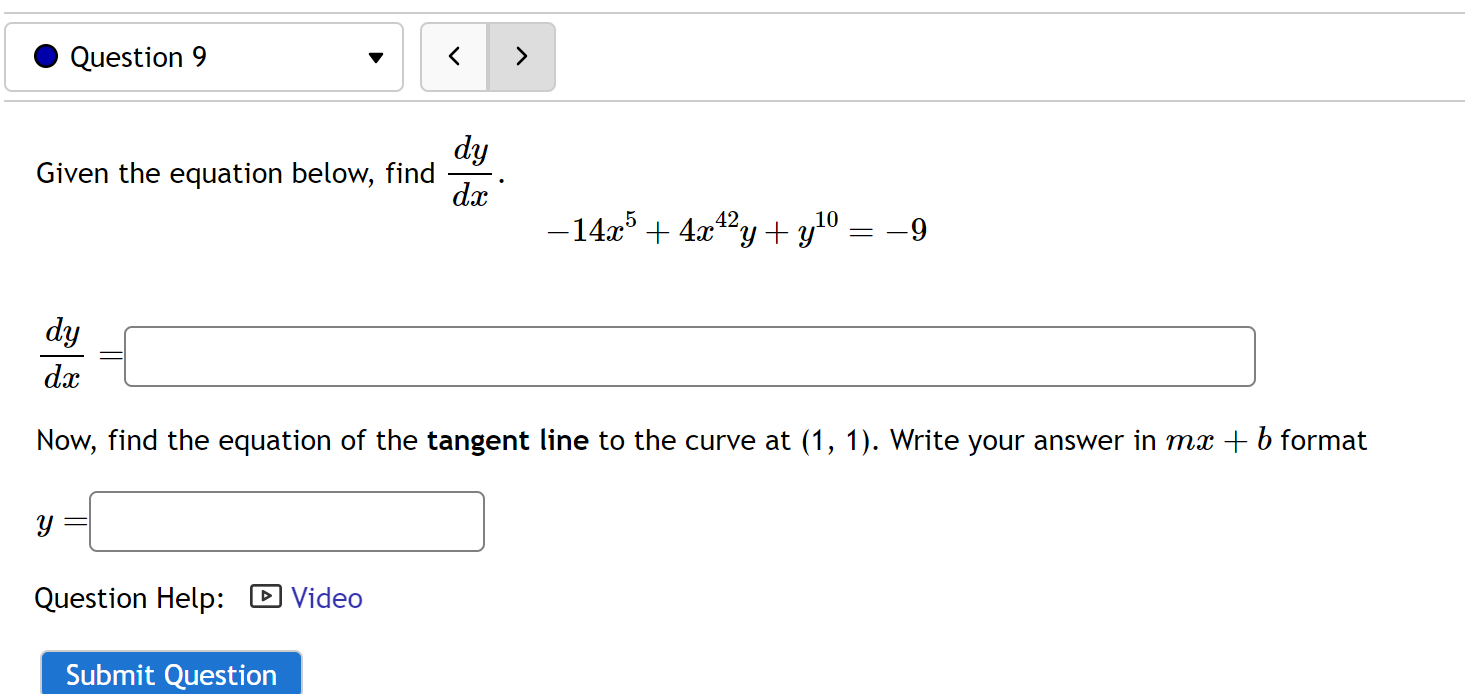 Solved Given the equation below, find dxdy. | Chegg.com