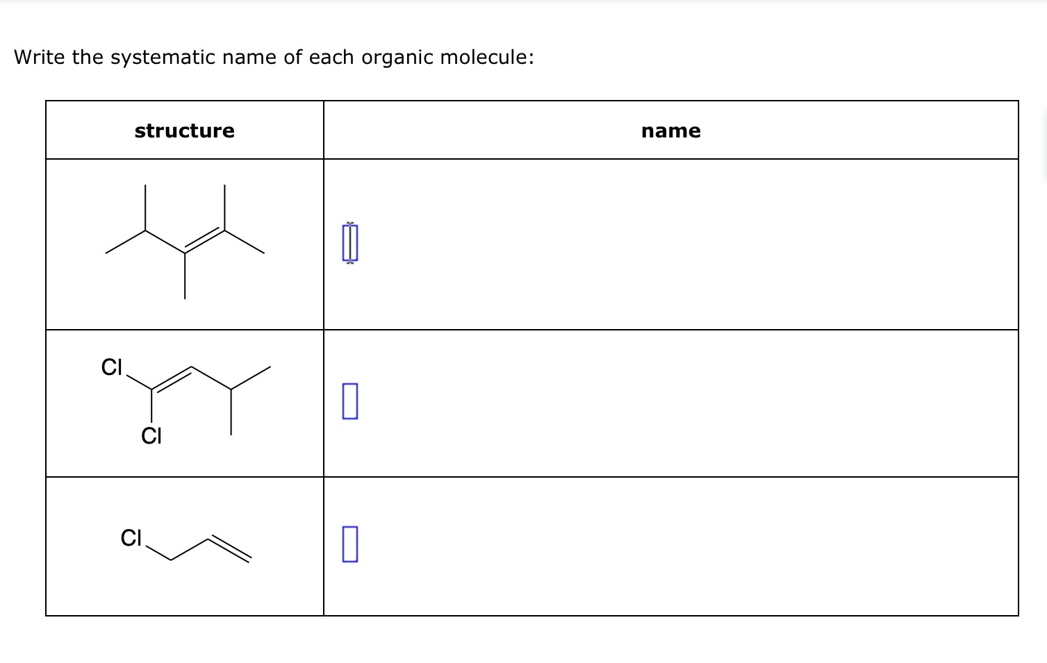 Solved Write the systematic name of each organic molecule: | Chegg.com