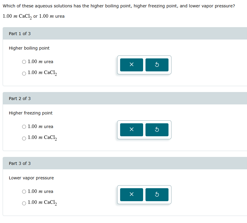 Solved Which of ﻿these aqueous solutions has the higher | Chegg.com
