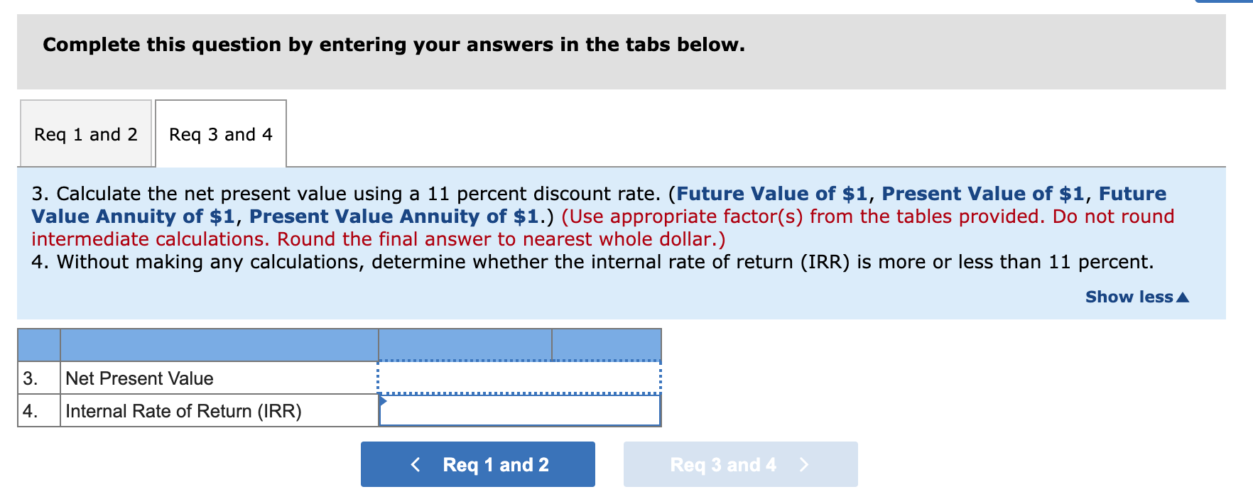 Solved E11-3 (Algo) Calculating Net Present Value, Internal | Chegg.com