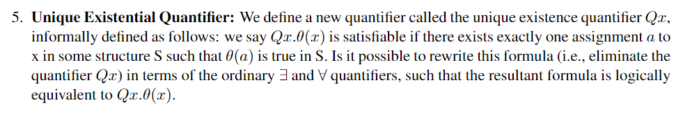 5. Unique Existential Quantifier: We define a new | Chegg.com