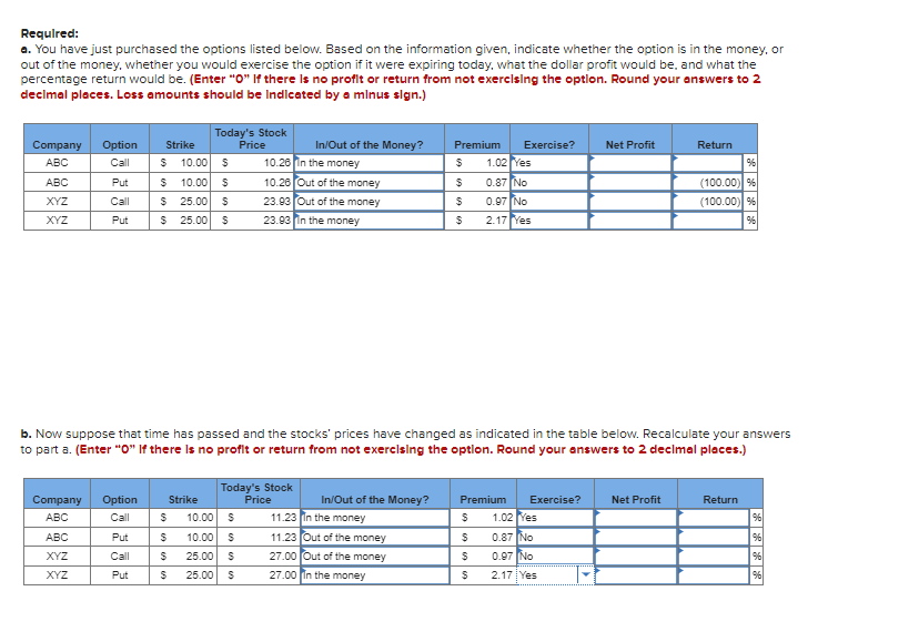 Required: a. You have just purchased the options | Chegg.com