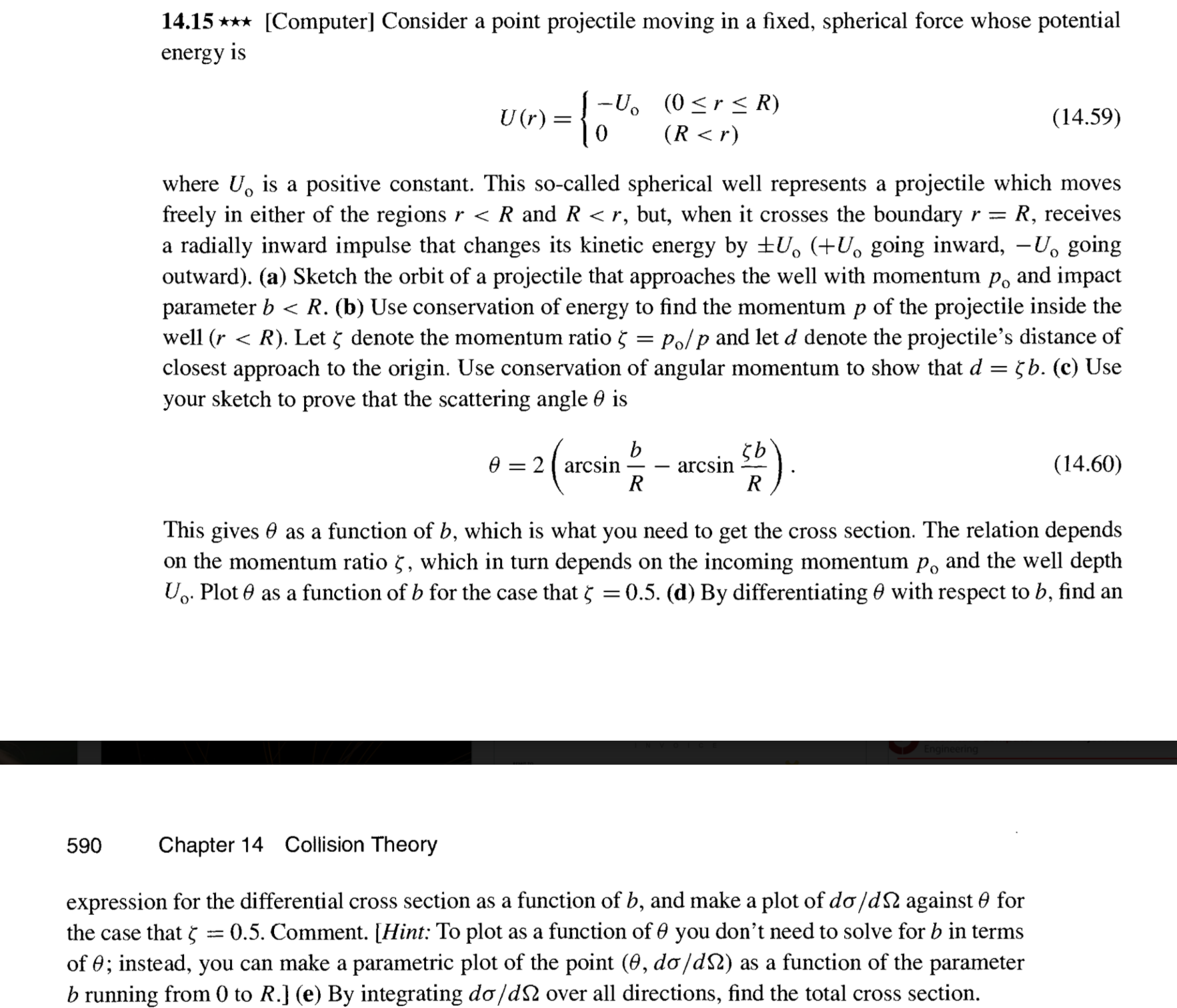 Solved 14.15 *** [Computer] Consider a point projectile | Chegg.com