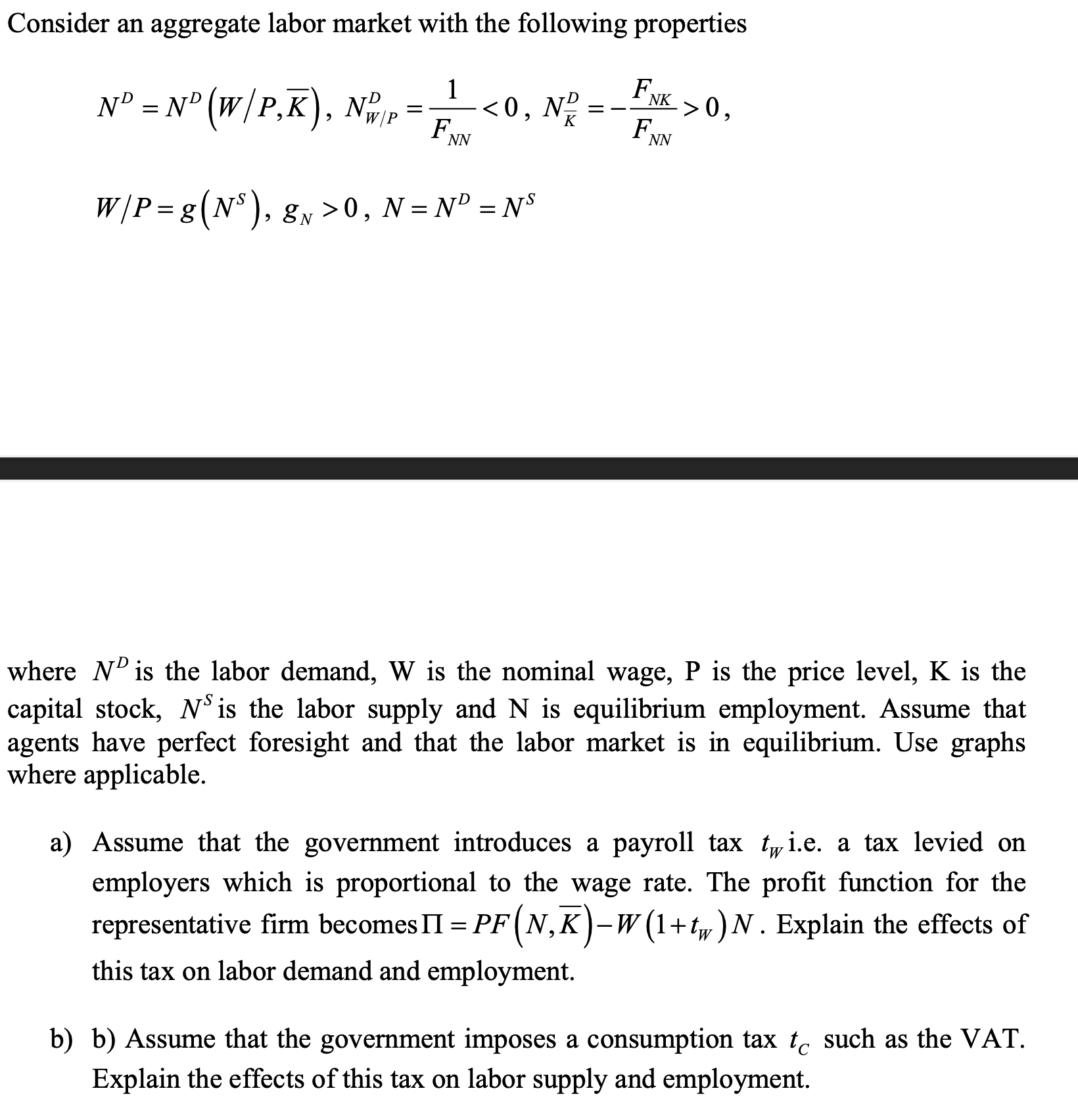 Solved Consider an aggregate labor market with the following | Chegg.com