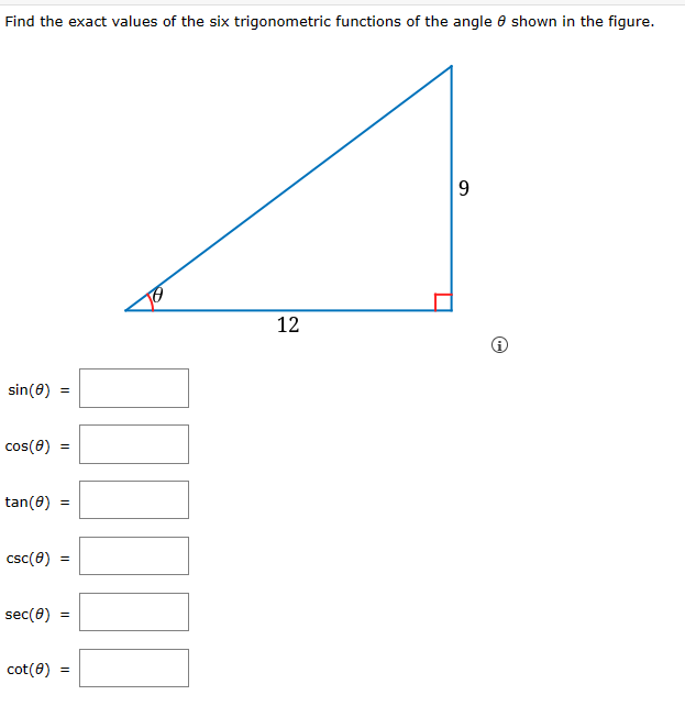 Solved Find the exact values of the six trigonometric | Chegg.com