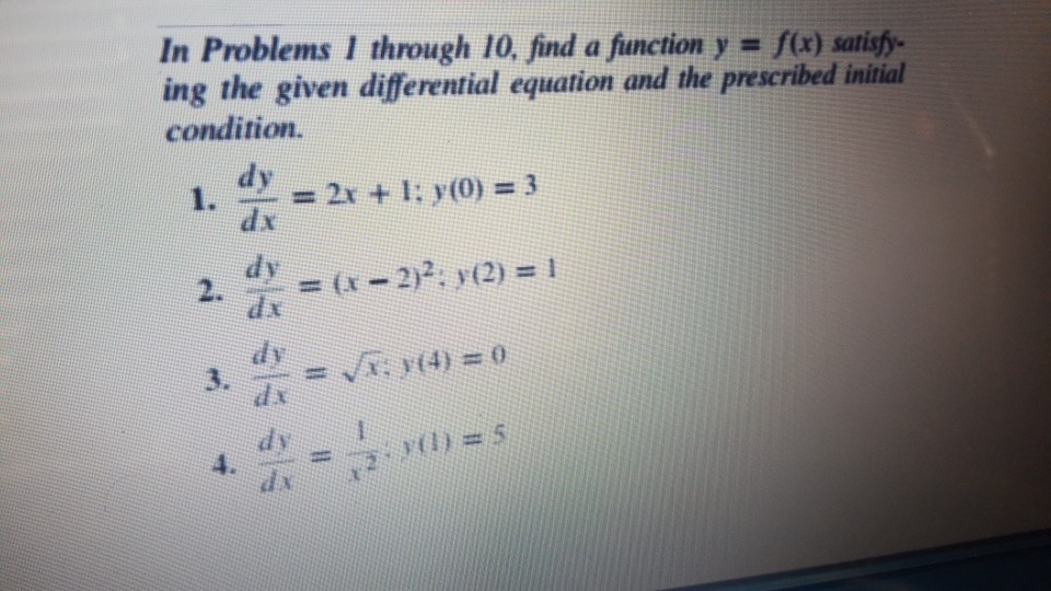 Solved In Problems 1 through 10, find a function y = f(x) | Chegg.com