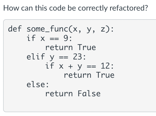 Solved How can this code be correctly refactored? def | Chegg.com