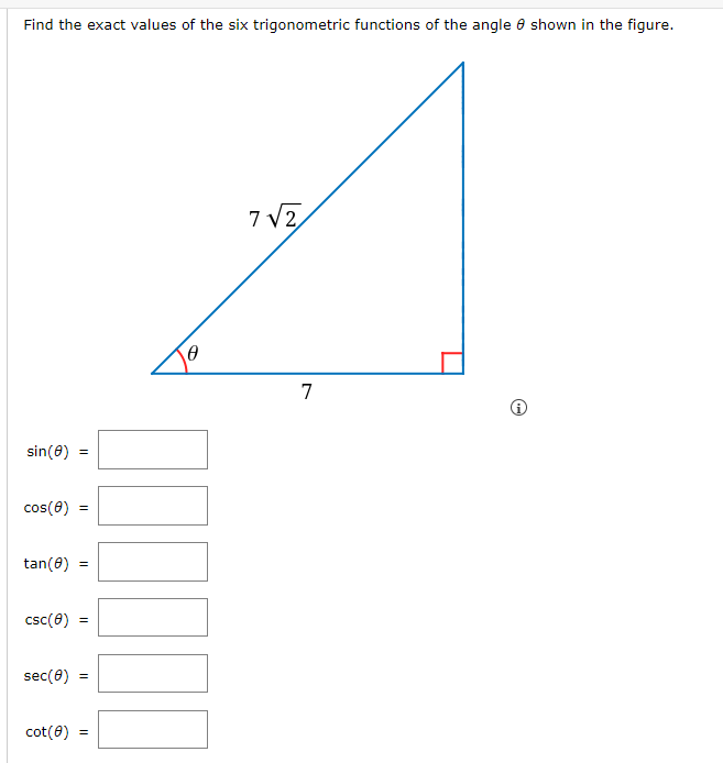 Solved Find The Exact Values Of The Six Trigonometric