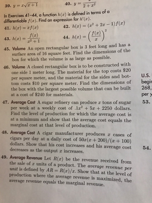 Solved y = x Squareroot x+1 y=/2+x^2 In Exercises 41-44, a | Chegg.com