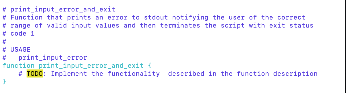 Solved # print_input_error_and_exit # Function that prints | Chegg.com