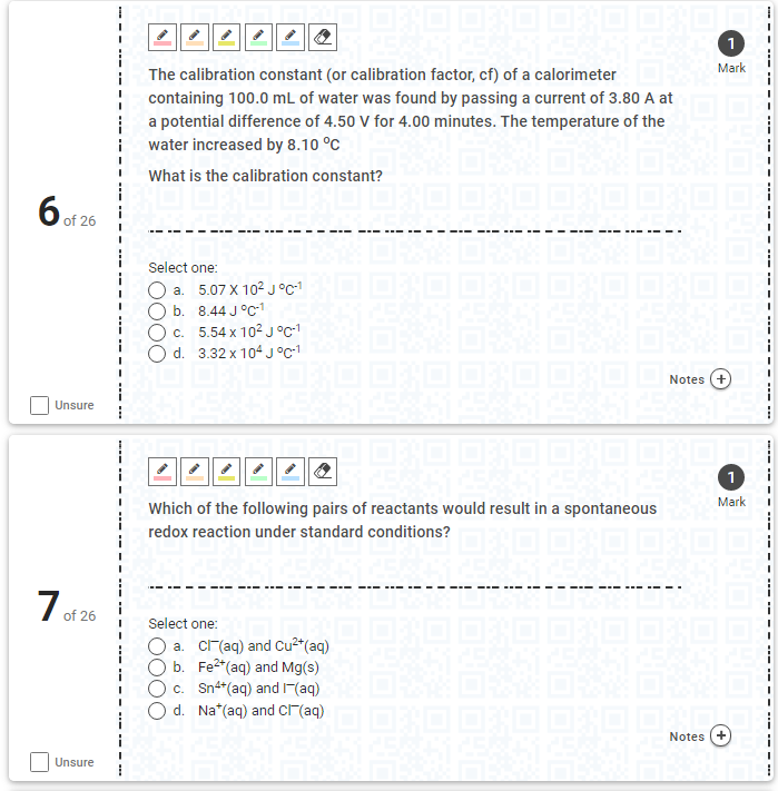 Solved 1 Mark i The calibration constant (or calibration | Chegg.com
