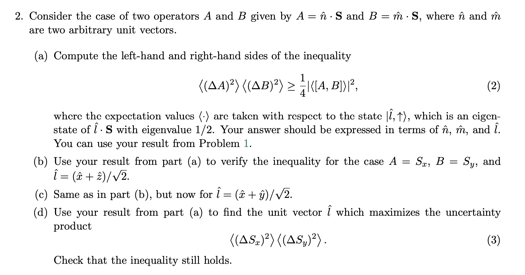 Solved 2. Consider the case of two operators A and B given | Chegg.com