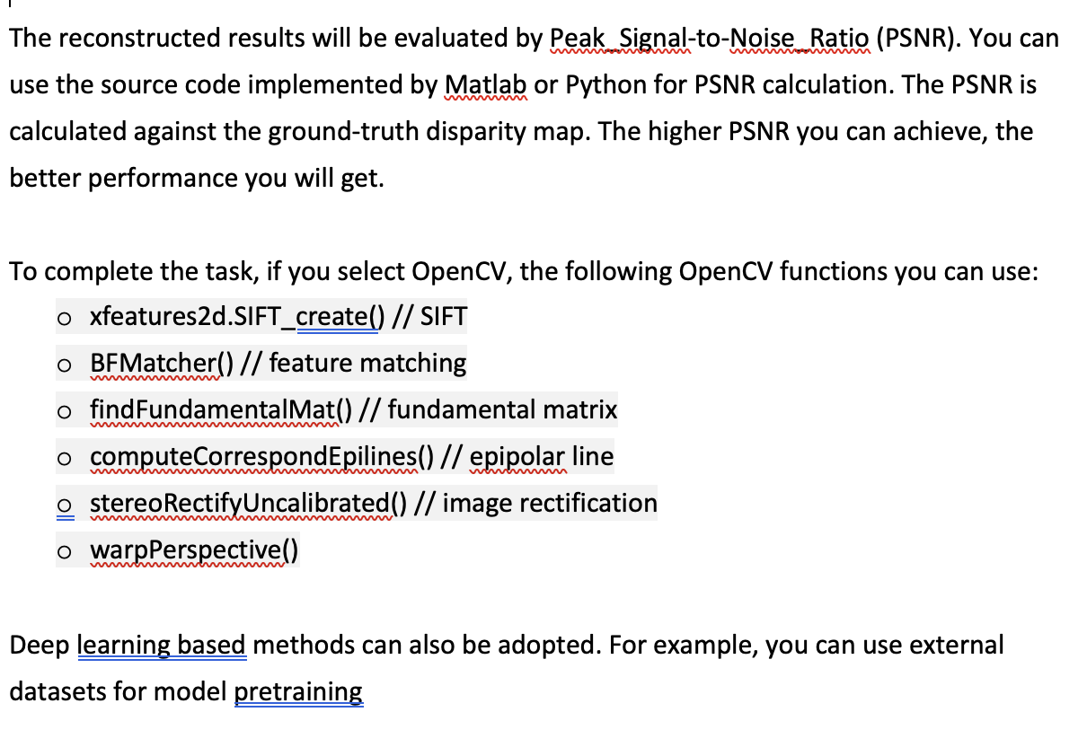 Solved Given stereo image pairs (three stereo pairs are | Chegg.com
