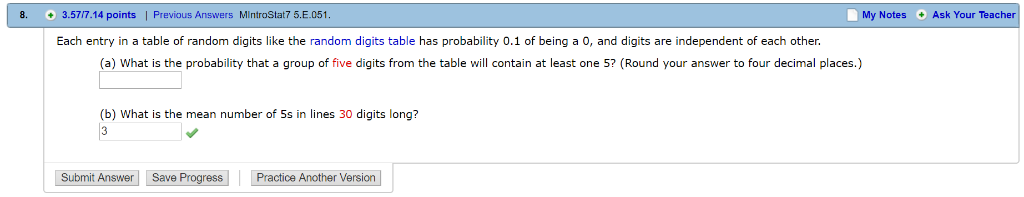 Solved Each entry in a table of random digits like the | Chegg.com