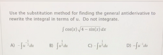 Solved Use the substitution method for finding the general | Chegg.com