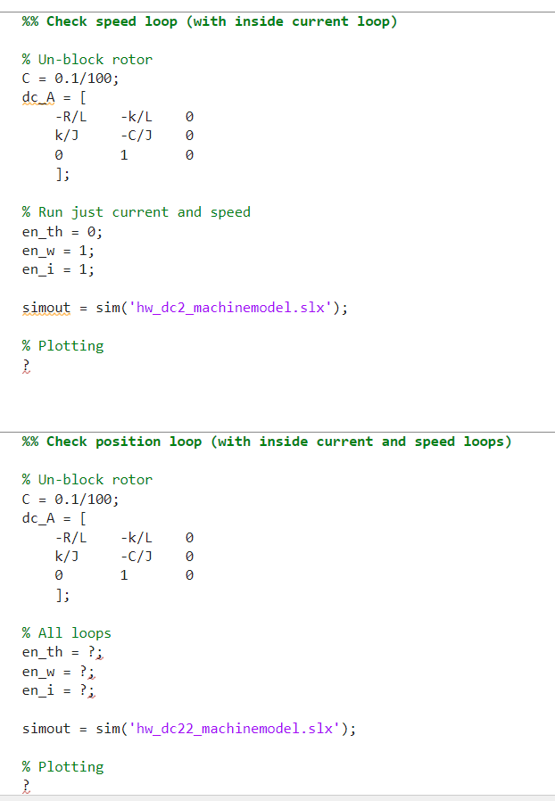Solved \%\% DC machine modeling \% Created: Class of ECE | Chegg.com