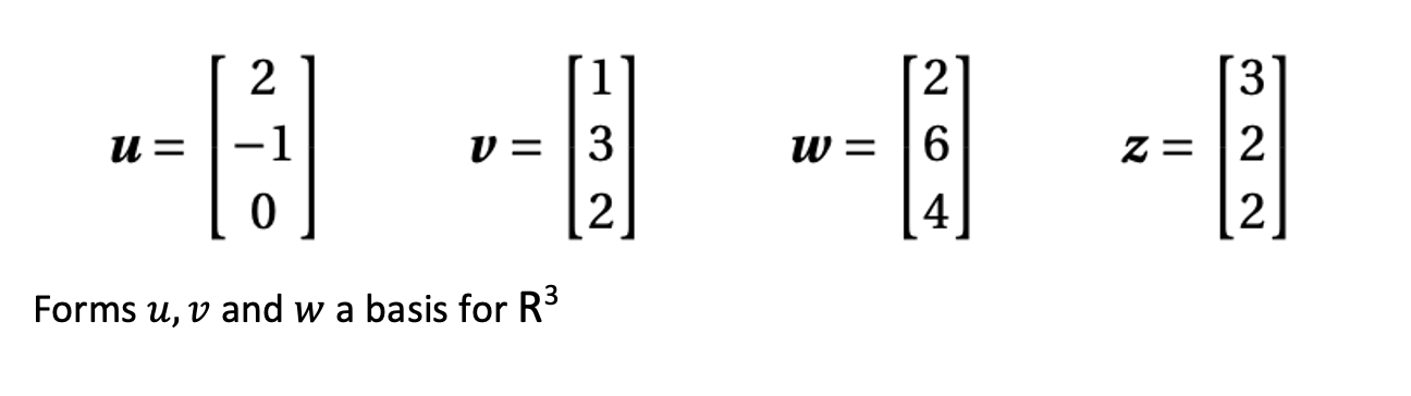 Solved 2 1 3 2 6 U= --[i] - [- - = 3 W= z= 2 0 2 4 2 Forms | Chegg.com