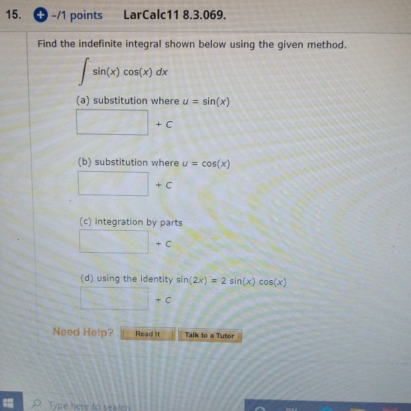 Solved + -/1 points LarCalc11 8.3.069. 15. Find the | Chegg.com