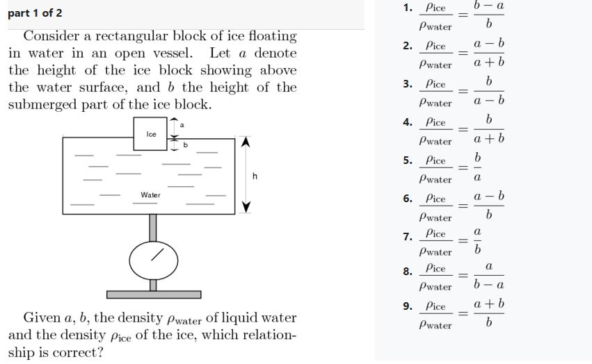 Solved 1. | Pice Pwater -- Pice part 1 of 2 Consider a | Chegg.com