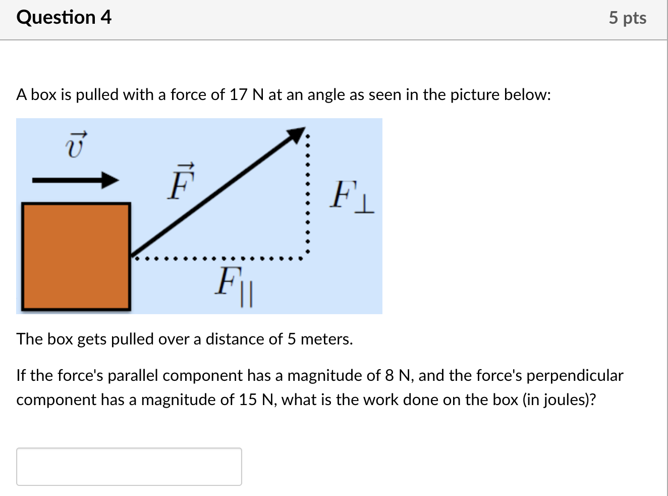 Solved A box is pulled with a force of 17 N at an angle as | Chegg.com
