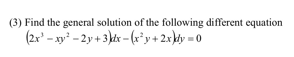 Solved (3) Find the general solution of the following | Chegg.com