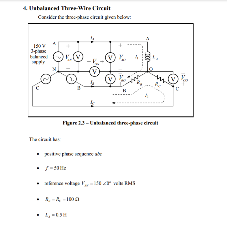 Solved 4. Unbalanced Three-Wire Circuit Consider the | Chegg.com