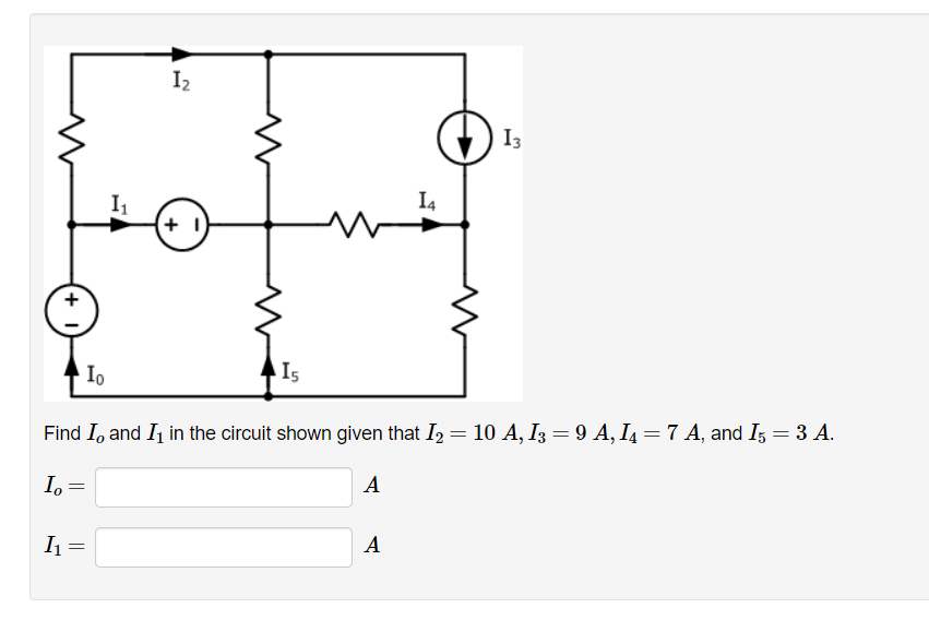 Solved 12 13 14 + 1 I. I5 Find I, and I in the circuit shown | Chegg.com