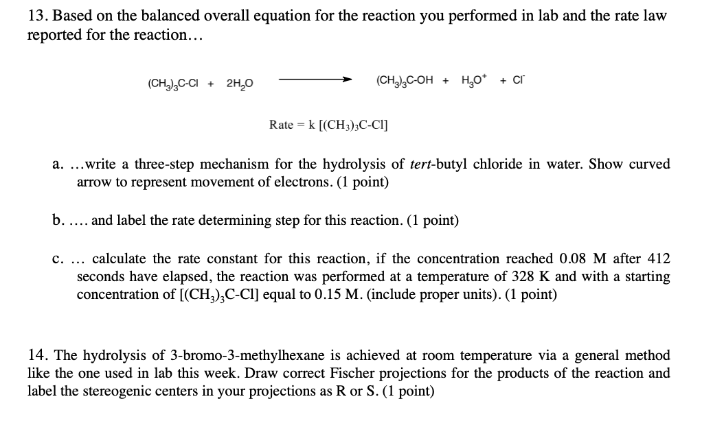 Solved 13. Based on the balanced overall equation for the | Chegg.com