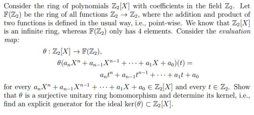 Solved ant" + an-ith-1 Consider the ring of polynomials | Chegg.com