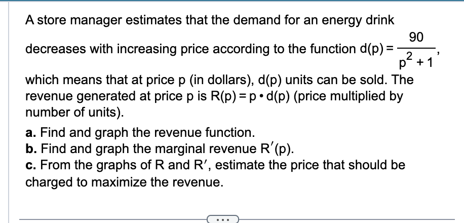 Solved A store manager estimates that the demand for an | Chegg.com