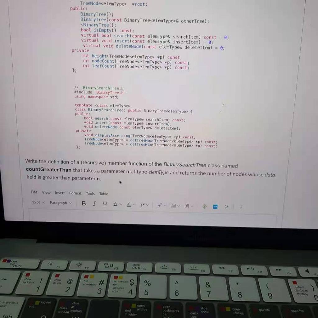 Solved C++. Write the definition of a (recursive) member | Chegg.com