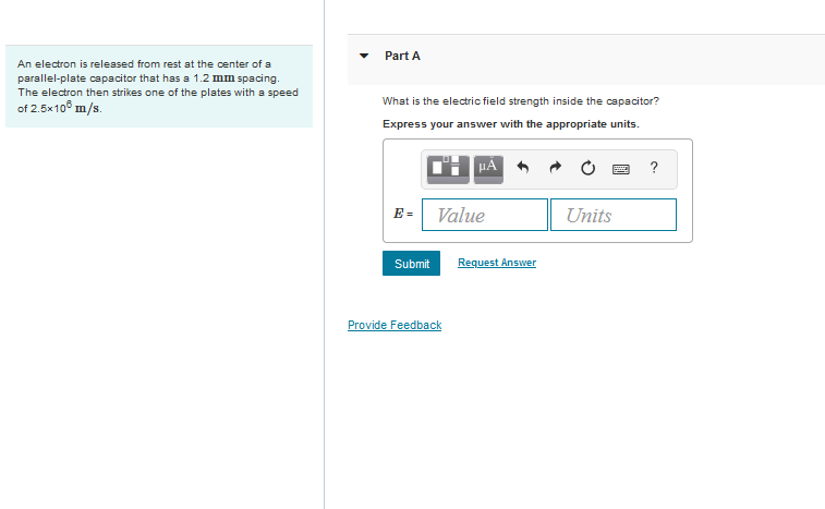 Solved Part A An electron is released from rest at the | Chegg.com
