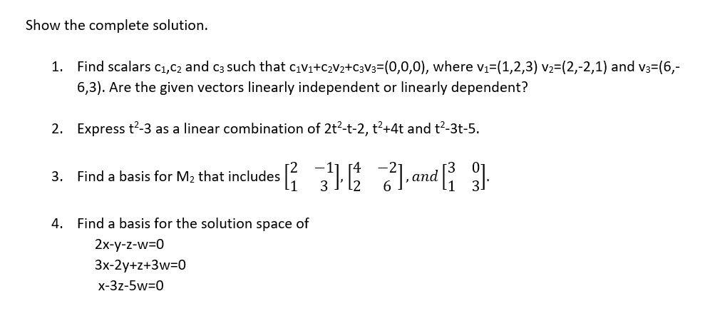 Solved Show the complete solution. 1. Find scalars C1,C2 and | Chegg.com